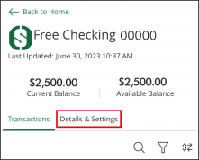 Account Details & Settings