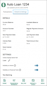 Account Details & Settings